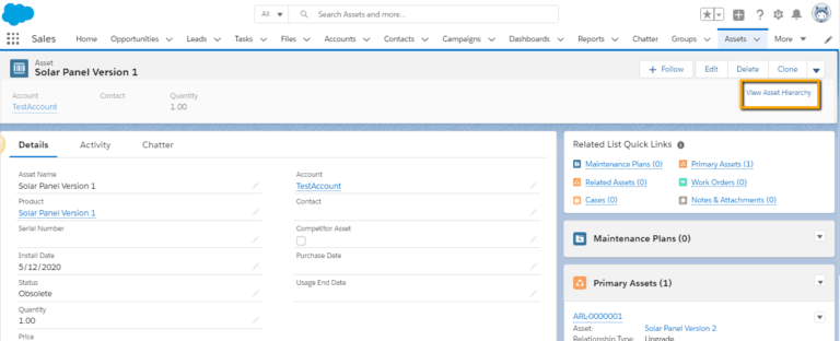 Asset Management in Salesforce Service Cloud