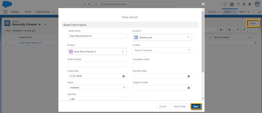 Asset Management in Salesforce Service Cloud
