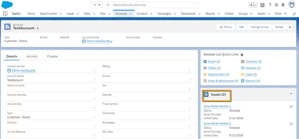 Asset Management in Salesforce Service Cloud