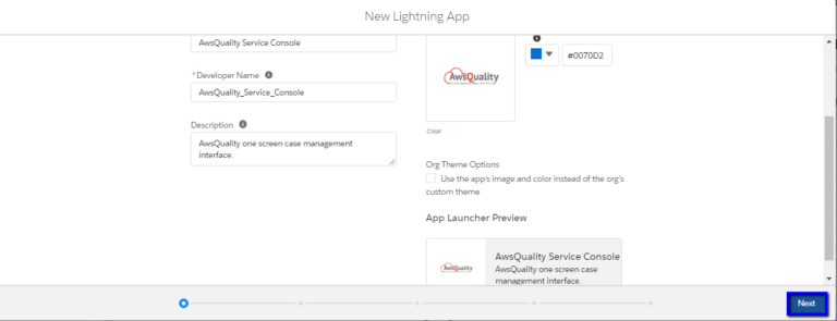 The setup process for Salesforce Lightning Service Console
