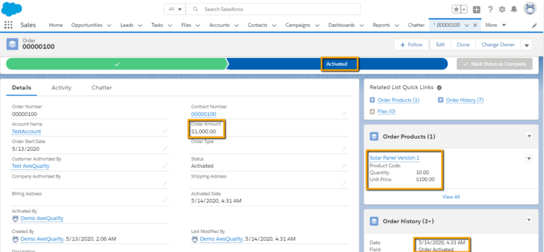 Order and Contract Management in Salesforce Service Cloud