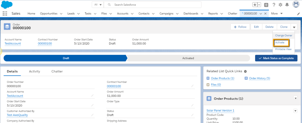 Order and Contract Management in Salesforce Service Cloud